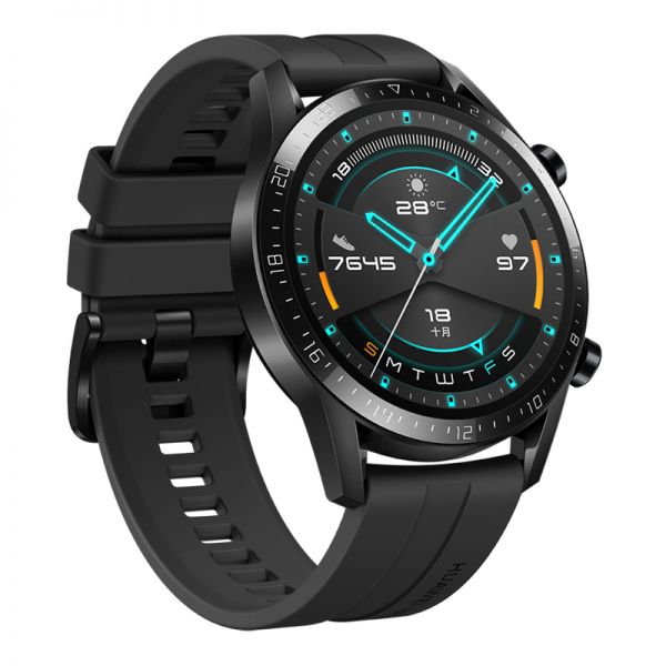 【华为LTN-B19】华为（HUAWEI）WATCH GT2 智能手表 黑色氟橡胶表带LTN-B19（曜石黑）